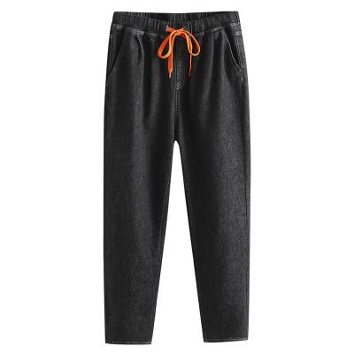 China OEM Factory Casual Woman Drawstring Waist Jogger Denim Jean for sale
