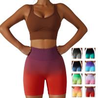 China European American OEM Gradual Color Breathable Tight High Waist Stretch Yoga Shorts for sale