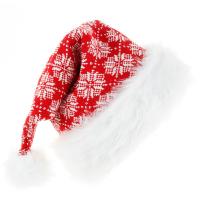 China Custom Knitted Wool Santa Hat Christmas Plush Striped Hat Holiday Decorations for sale