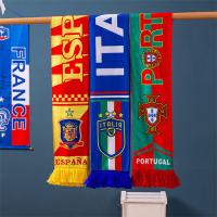 China Oem Factory Manufacturer Custom Logo National Soccer Scarf Qatar Espana Brazil Portugal France Football Fans Scarves for sale