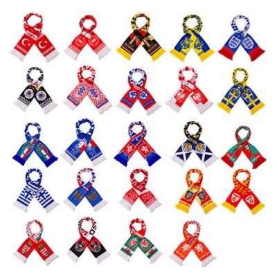 China Oem Factory Manufacturer Custom Logo National Soccer Scarf Qatar Espana Brazil Portugal France Football Fans Scarves for sale