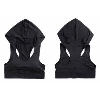 China OEM Solid Racerback Hollow Out Hooded Sports Bra Women Gym Biker Workout Tops for sale
