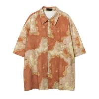 China OEM maufactory  Short -sleeved shirt boys Ins American lazy wind five -point sleeve shirt loose casual summer for sale
