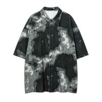 China OEM maufactory  Short -sleeved shirt boys Ins American lazy wind five -point sleeve shirt loose casual summer for sale