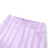 China 2022 Summer customized shirt pajamas set purple stripes long-sleeved silk pajamas set for ladies home wear for sale
