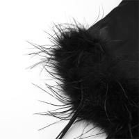 China Ladies Summer Black Halter Nightdress Loose Ice Silk Short Pajamas With Feather for sale