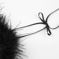 China Ladies Summer Black Halter Nightdress Loose Ice Silk Short Pajamas With Feather for sale