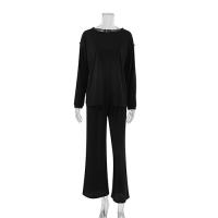 China 2022 Trend Knitted Long Sleeved Ice Silk Pajamas Set Outer Wear For Ladies for sale