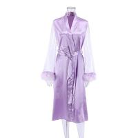 China OEM maufactory  Summer Cross Border Fashion Feathers Ginseng Purple Pajamas Women'S for sale
