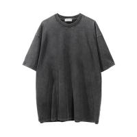China Custom Tshirt 100%  pure cotton loose causal short T-shirt wash water for men for sale