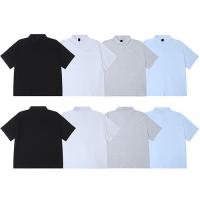 China 80% Cotton Simple Solid Color Letter Embroidered Short Sleeve Polo T-Shirt For Men for sale