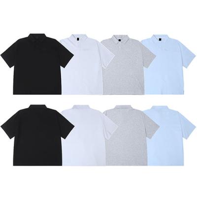 China 80% Cotton Simple Solid Color Letter Embroidered Short Sleeve Polo T-Shirt For Men for sale