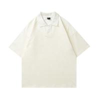 China Custom 100% Pure Cotton Letter Printed Polo Shirt Short Sleeved T-Shirt For Men for sale