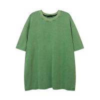 China 2022 100% Pure Cotton Trend Unisex Dark Loose Round Neck Short Sleeve T Shirt for sale