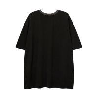 China 2022 100% Pure Cotton Trend Unisex Dark Loose Round Neck Short Sleeve T Shirt for sale