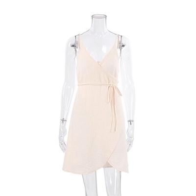 China OEM maufactory  Summer Suspender Nighttime Wrapped Sexy Double Layer Gauze Pajamas Ladies' Home Service for sale