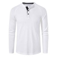 China Spring And Autumn 95% Polyester Solid Long Sleeve Round Collar T-Shirt For Men for sale