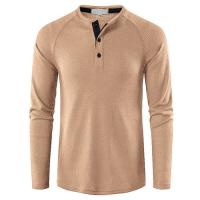 China Spring And Autumn 95% Polyester Solid Long Sleeve Round Collar T-Shirt For Men for sale