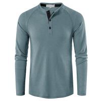 China Spring And Autumn 95% Polyester Solid Long Sleeve Round Collar T-Shirt For Men for sale