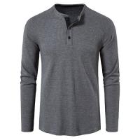 China Spring And Autumn 95% Polyester Solid Long Sleeve Round Collar T-Shirt For Men for sale
