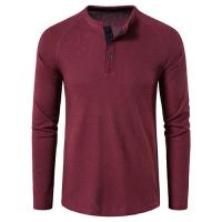 China Spring And Autumn 95% Polyester Solid Long Sleeve Round Collar T-Shirt For Men for sale
