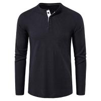 China Spring And Autumn 95% Polyester Solid Long Sleeve Round Collar T-Shirt For Men for sale
