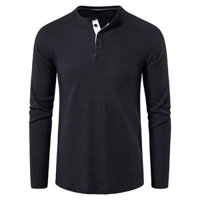 China Spring And Autumn 95% Polyester Solid Long Sleeve Round Collar T-Shirt For Men for sale