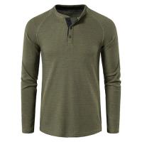 China Spring And Autumn 95% Polyester Solid Long Sleeve Round Collar T-Shirt For Men for sale