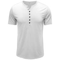 China 2021 Trend Fashionable Solid Short T-Shirt For Men V-Neck T-Shirt For Men for sale