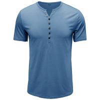 China 2021 Trend Fashionable Solid Short T-Shirt For Men V-Neck T-Shirt For Men for sale