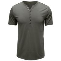 China 2021 Trend Fashionable Solid Short T-Shirt For Men V-Neck T-Shirt For Men for sale