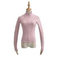 China 2023 Spring Double Sided German Velvet Raglan Sleeve Zipper Bottom Top Women'S T-Shirt for sale