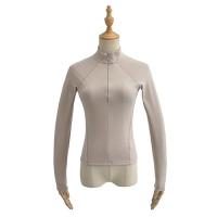 China 2023 Spring Double Sided German Velvet Raglan Sleeve Zipper Bottom Top Women'S T-Shirt for sale