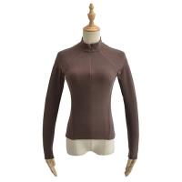 China 2023 Spring Double Sided German Velvet Raglan Sleeve Zipper Bottom Top Women'S T-Shirt for sale