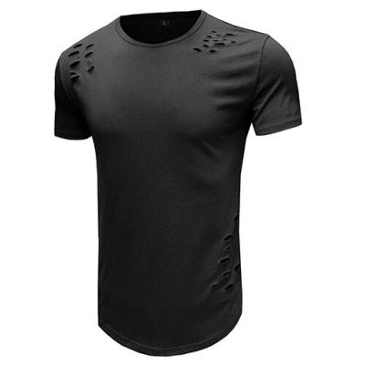 China OEM maufactory  Summer Round Collar Solid Color T Shirt Male Loose Short Sleeve for sale
