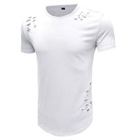 China OEM maufactory  Summer Round Collar Solid Color T Shirt Male Loose Short Sleeve for sale