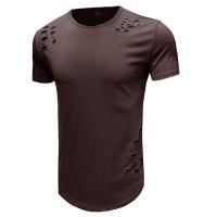 China OEM maufactory  Summer Round Collar Solid Color T Shirt Male Loose Short Sleeve for sale