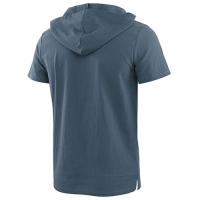China 2021 Summer Causal Loose Solid Hooded Lace Up Short Sleeve T Shirt For Men for sale