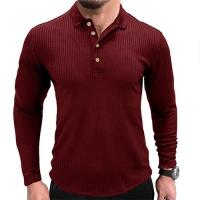 China OEM maufactory  Autumn And Winter Long Sleeved Solid Color POLO Shirt European And American for sale
