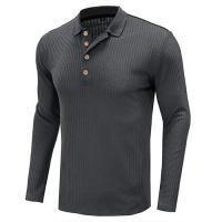 China OEM maufactory  Autumn And Winter Long Sleeved Solid Color POLO Shirt European And American for sale