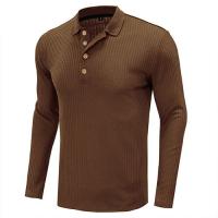 China OEM maufactory  Autumn And Winter Long Sleeved Solid Color POLO Shirt European And American for sale