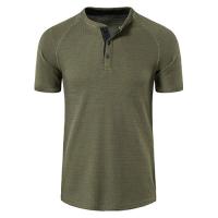 China Summer New Cotton Loose Round Neck Men's Short Sleeve Solid T-Shirt for sale