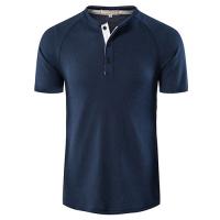 China Summer New Cotton Loose Round Neck Men's Short Sleeve Solid T-Shirt for sale