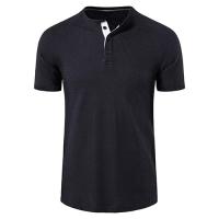China Summer New Cotton Loose Round Neck Men's Short Sleeve Solid T-Shirt for sale
