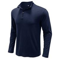China OEM maufactory  Autumn Winter European American Stand Up Collar Solid Color POLO Men'S Long Sleeve for sale
