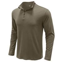 China OEM maufactory  Autumn Winter European American Stand Up Collar Solid Color POLO Men'S Long Sleeve for sale