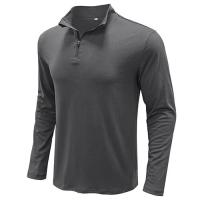 China OEM maufactory  Autumn Winter European American Stand Up Collar Solid Color POLO Men'S Long Sleeve for sale