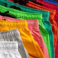 China Summer 95% Polyester Men'S Casual Shorts Candy Color Beach Pants For Men Women for sale