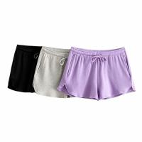 China OEM maufactory  Summer Home Casual Wide Leg Pants Female BM Thread Elastic Loose Waist Sports Shorts for sale