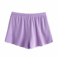 China OEM maufactory  Summer Home Casual Wide Leg Pants Female BM Thread Elastic Loose Waist Sports Shorts for sale